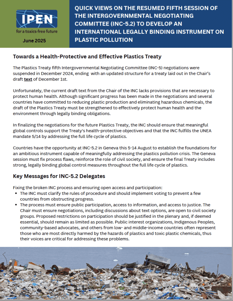 Plastics Treaty INC-5.2 - IPEN International Pollutants Elimination Network
